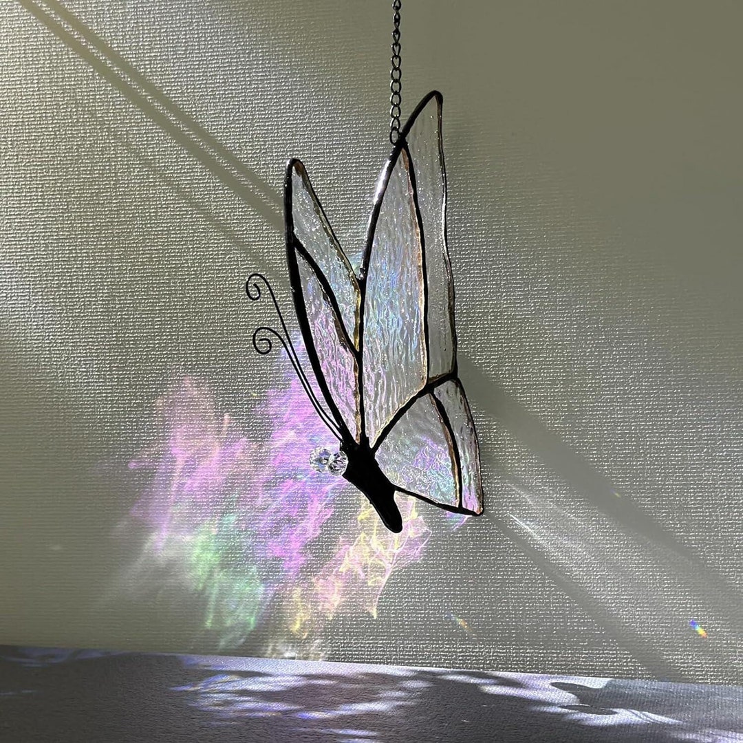 Glass Pretty Butterfly Window Hanging Suncatcher Colorful Butterfly ...