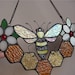 Stained Glass Bee Window Hanging Suncatcher, Insect Glass Art, Custom ...