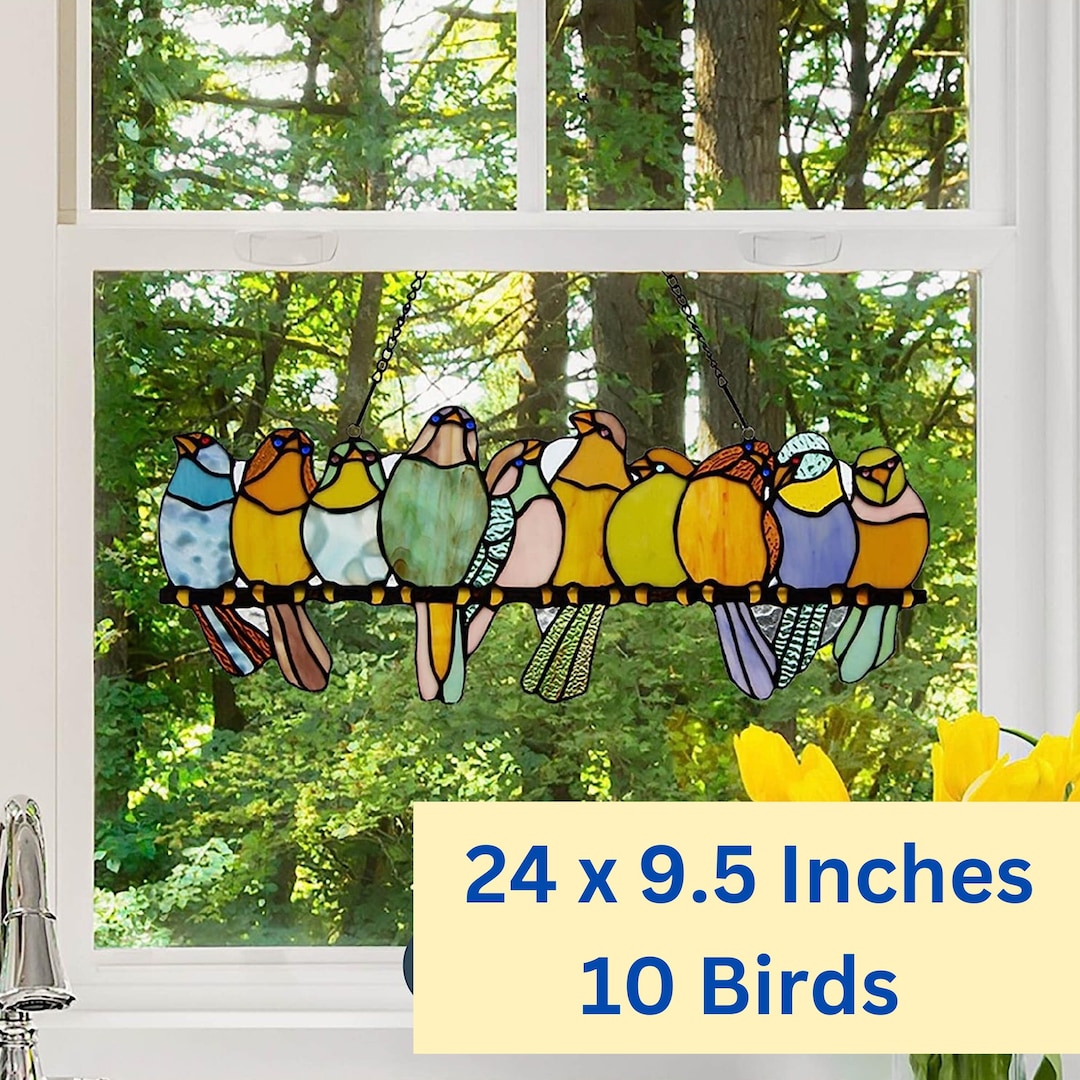 Colorful Stained Glass Bird, Stained Glass for Window Hanging, 10 Cute ...