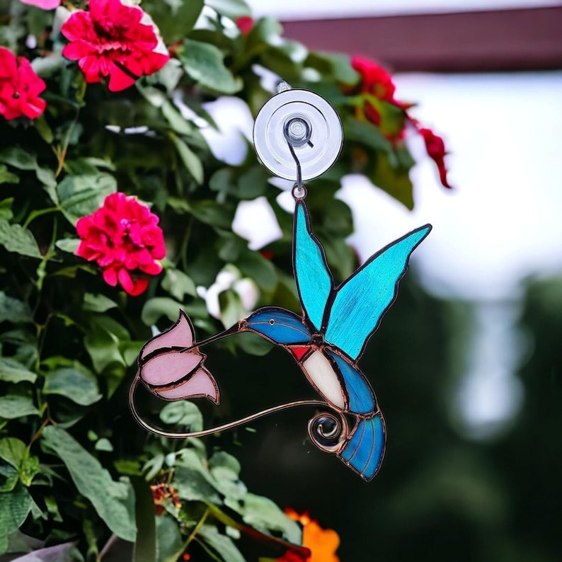 Stained Glass Hummingbirds Window Hanging Suncatcher Stained - Etsy