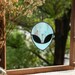 Stained Glass Alien Head Window Hanging Suncatcher, Window Hanging ...