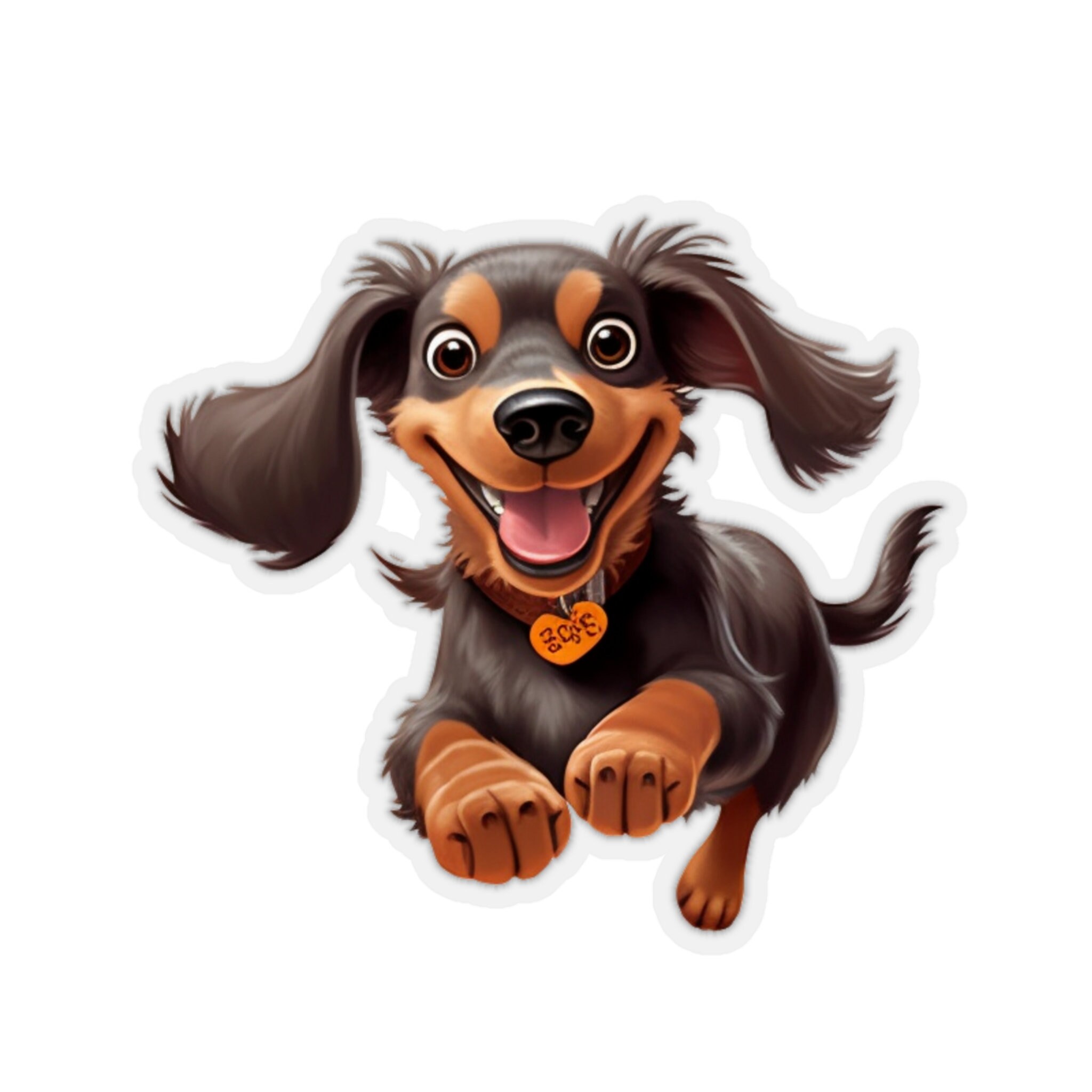 Cute Cartoon Dachshund Sausage Dog Sticker - Etsy