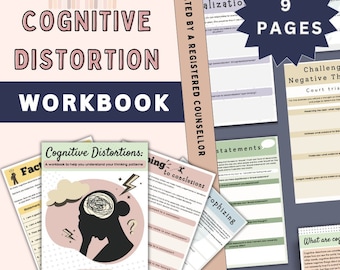 Cognitive Distortion Worksheets, Thinking Errors Flashcards, Unhelpful ...