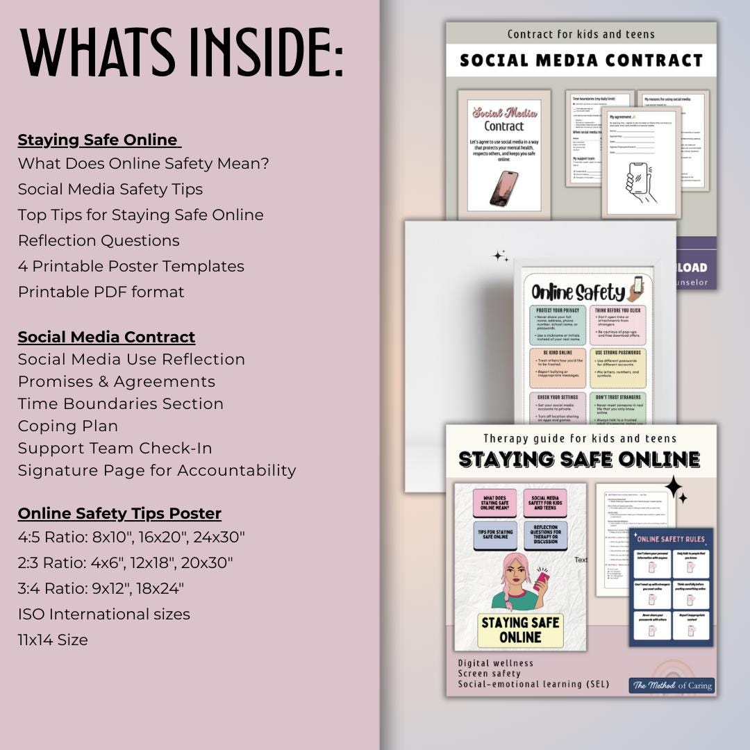 3-in-1 Online Safety Bundle for Kids & Teens | Digital Safety Poster ...