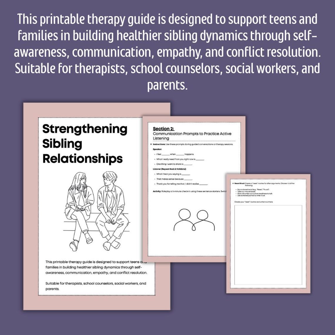 Sibling Conflict Workbook | Digital Guide for Communication, Self ...