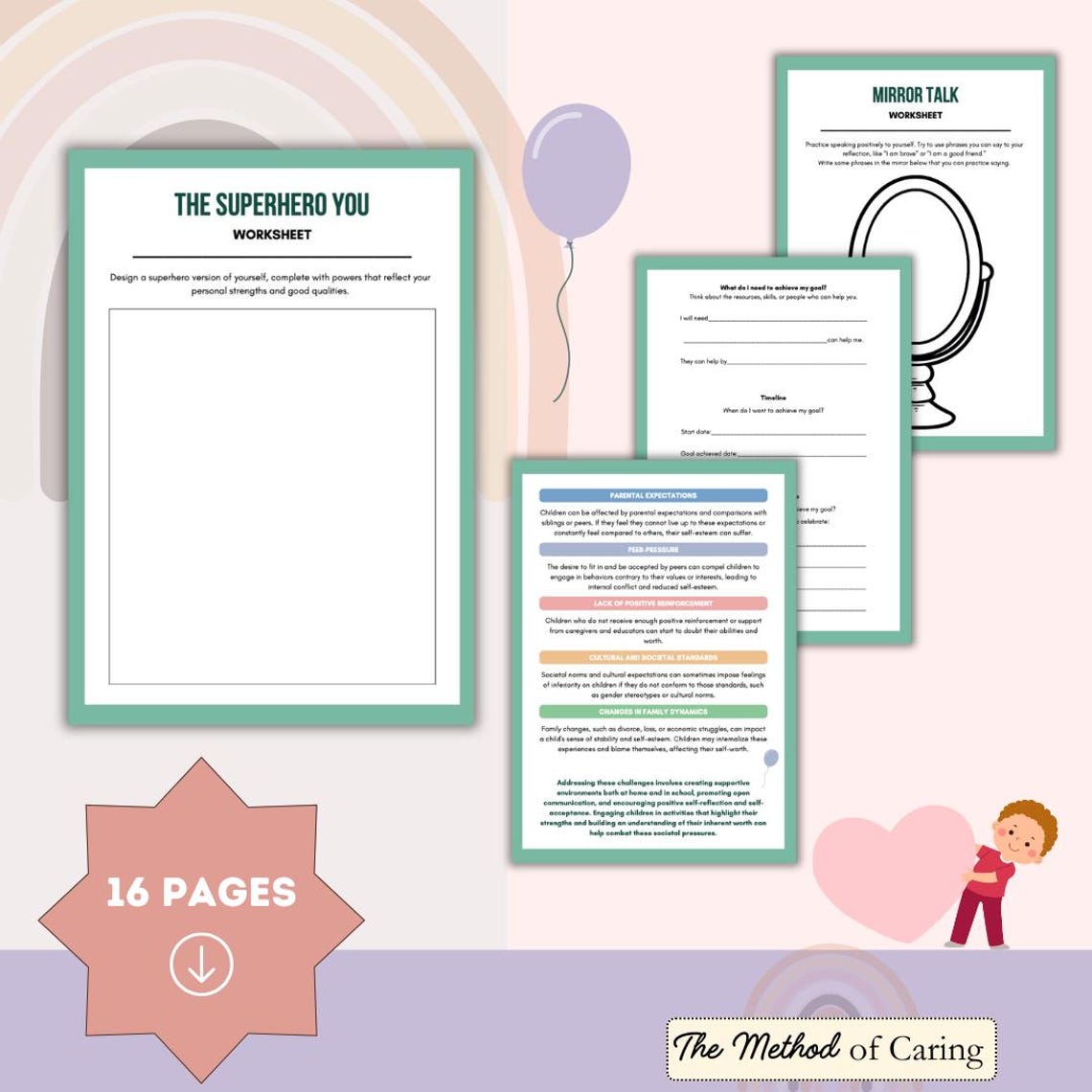 Self-esteem for Kids, Therapy Book, Workbook for Kids, Self-esteem ...