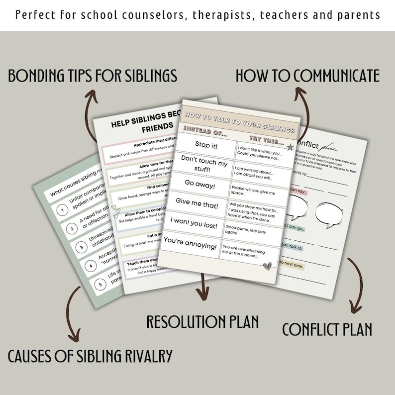 Sibling Conflict Workbook | Digital Guide for Communication, Self ...