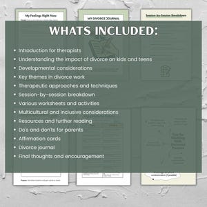 Divorce Therapy Guide for Kids & Teens | Printable Journal, Worksheets ...
