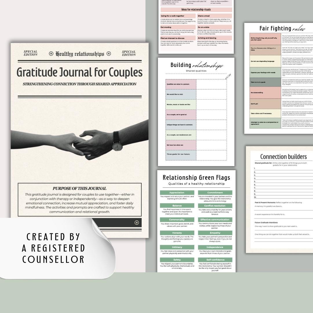 Healthy Relationship Workbook | Printable Therapy Worksheets for ...