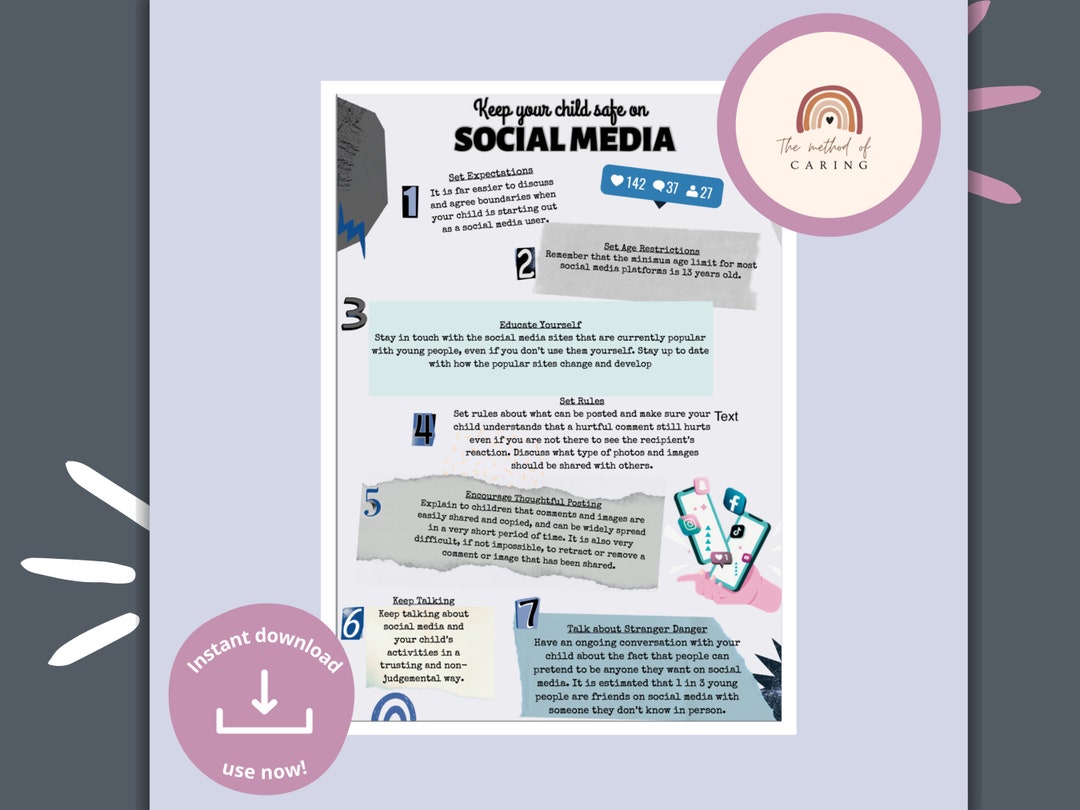 Social Media Safety Flyer Infographic Cyberbullying - Etsy UK