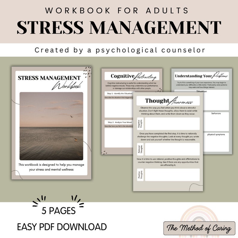 Stress Management - Therapy Worksheet - Anxiety - Coping Skills ...