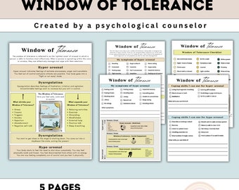 Window of Tolerance, Adult Worksheets, Trauma Therapy, Arousal States ...