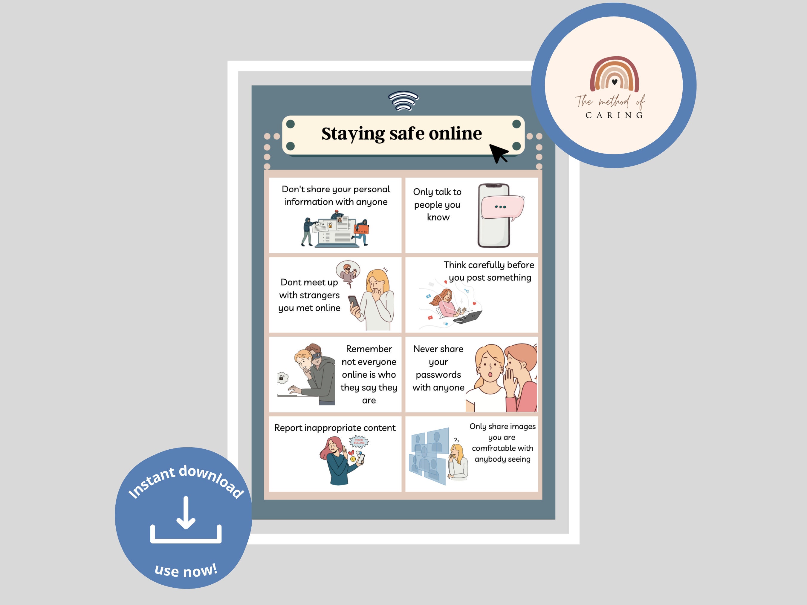 Staying Safe Online Social Media Safety Therapeutic Tool - Etsy