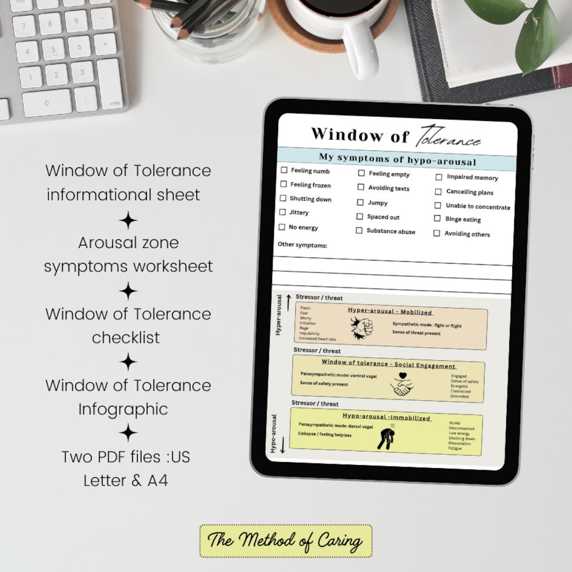 Window of Tolerance, Adult Worksheets, Trauma Therapy, Arousal States ...