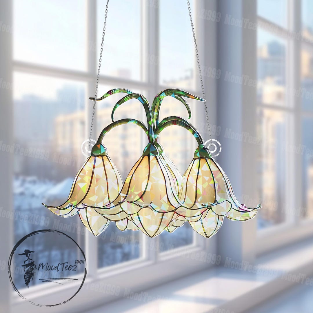 Elegant Bellflower Design 2D Hologram Ornament, Handcrafted Art, Unique ...