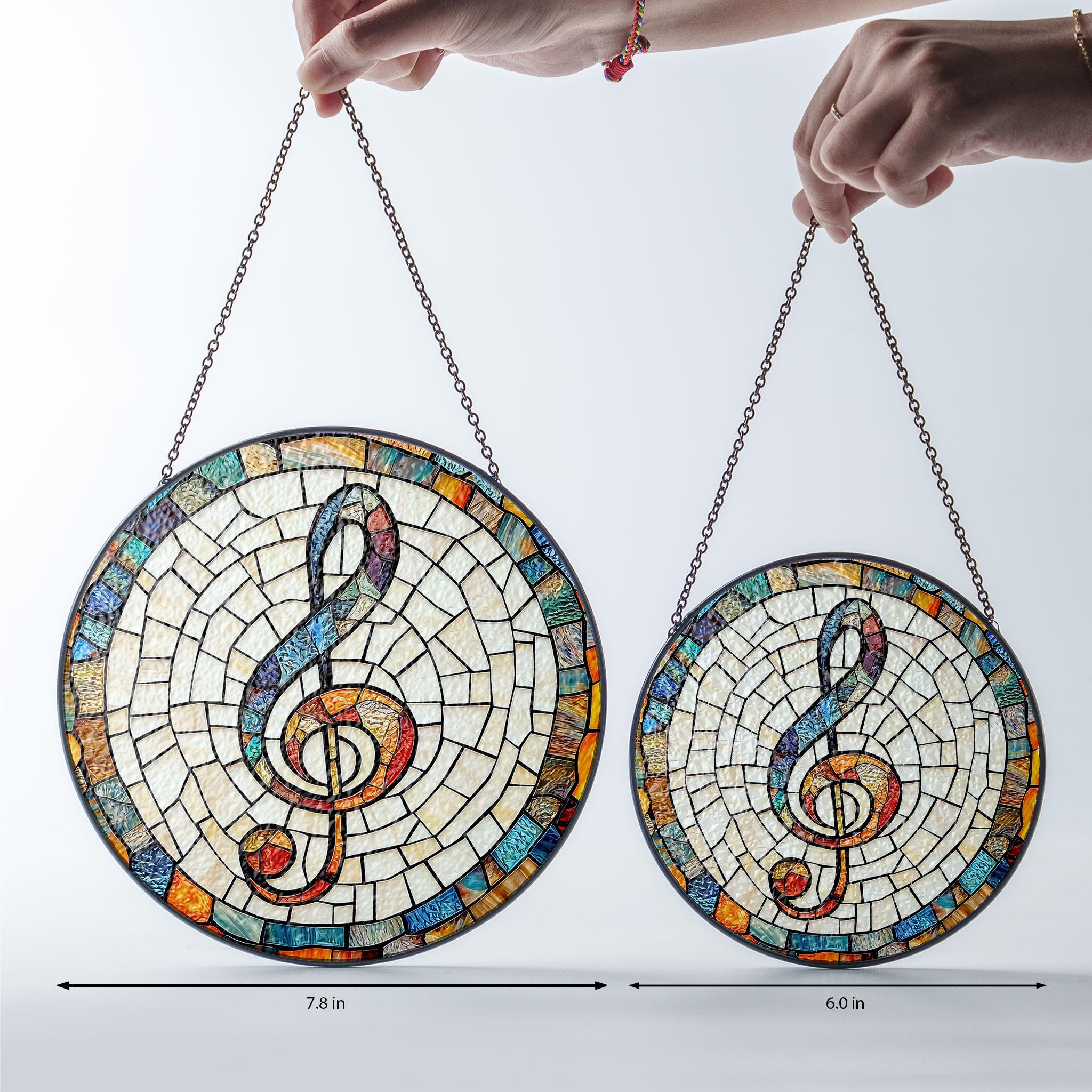 Musical Stained Glass Suncatcher: Music Decor Gift - Etsy