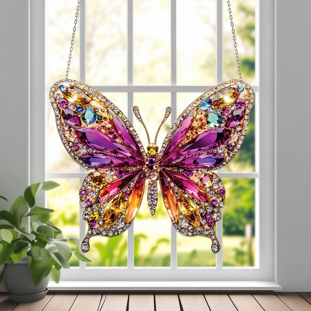 Butterfly Acrylic Window Hanging Art Decoration, Window Decor ...
