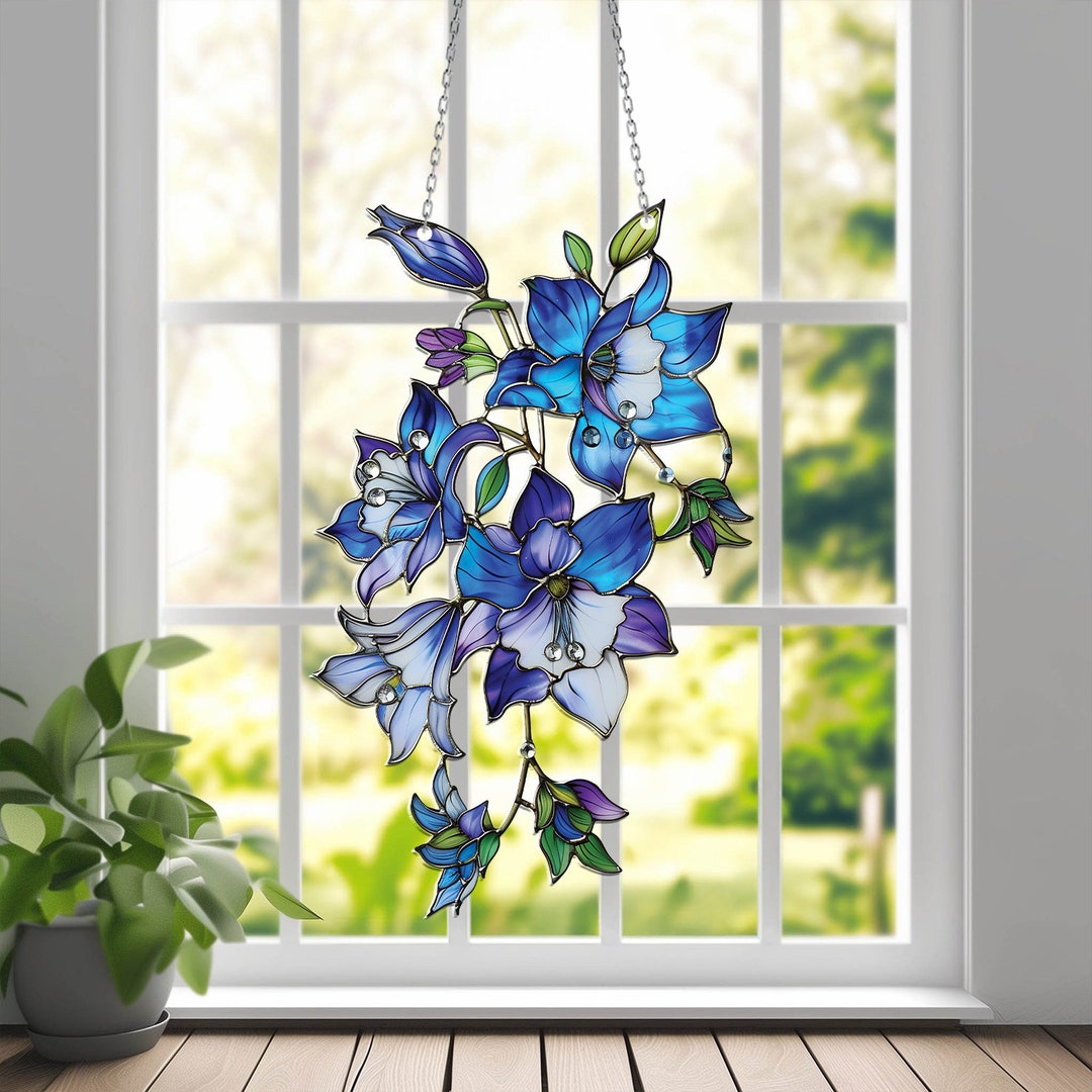 Columbine Flower Acrylic Window Hanging: Home Decor Art - Etsy