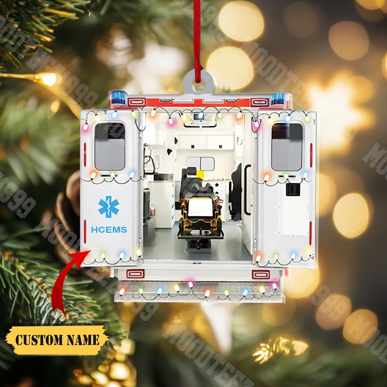Personalized Paramedic Van Acrylic Christmas Ornament, EMT Gift - Etsy