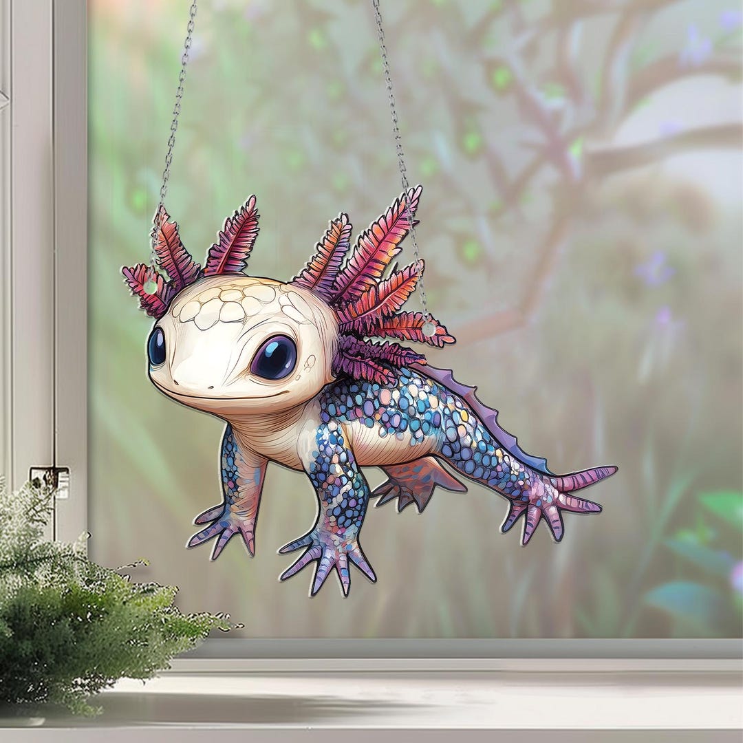 Axolotl Colorful Acrylic Window Hanging, Decorative Suncatcher Decal ...