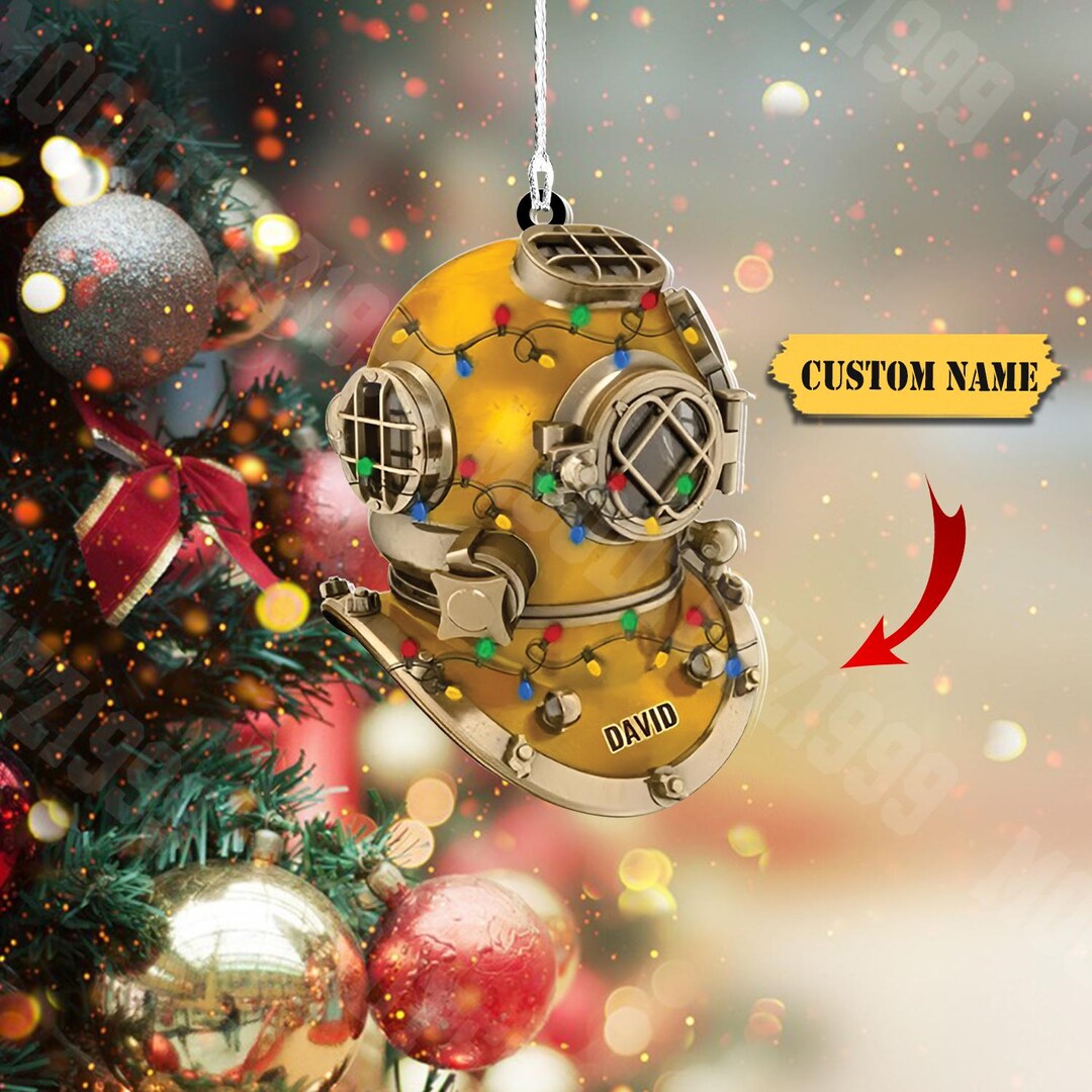 Personalized Scuba Diver Christmas Acyrlic Ornament Flat 2D, Custom ...