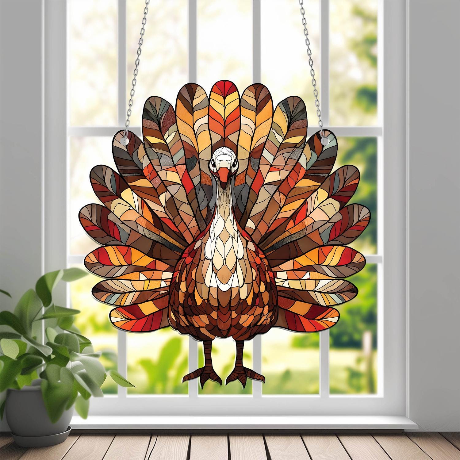Thanksgiving Turkey Acrylic Window Hanging: Fall Decor - Etsy