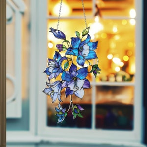 Columbine Flower Acrylic Window Hanging: Home Decor Art - Etsy