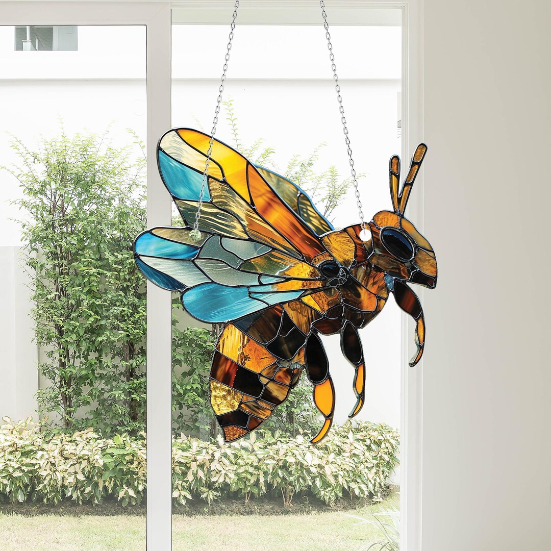 Acrylic Bumble Bee Window Decor, Honey Bee Window Hanging, Honey Bee ...