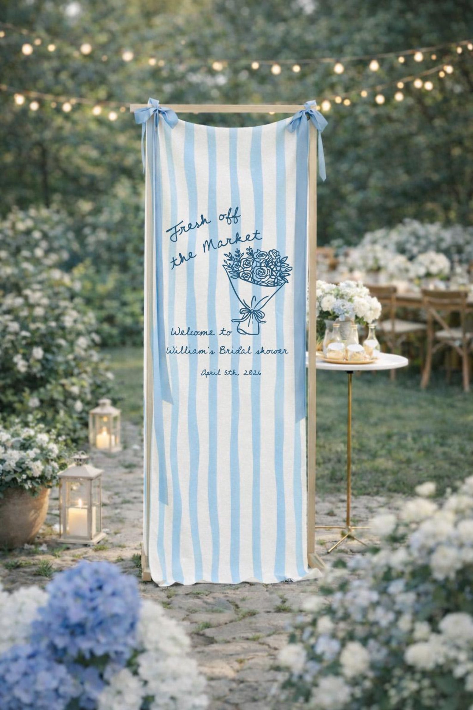 Fresh off Market Bridal Shower Banner, Personalized Welcome Sign ...