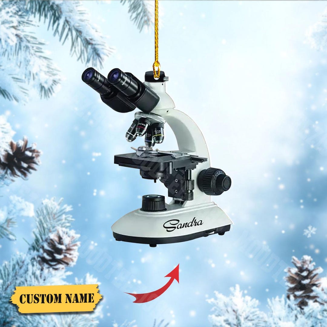 Personalized Microscope Ornament: Science Christmas Ornament - Etsy
