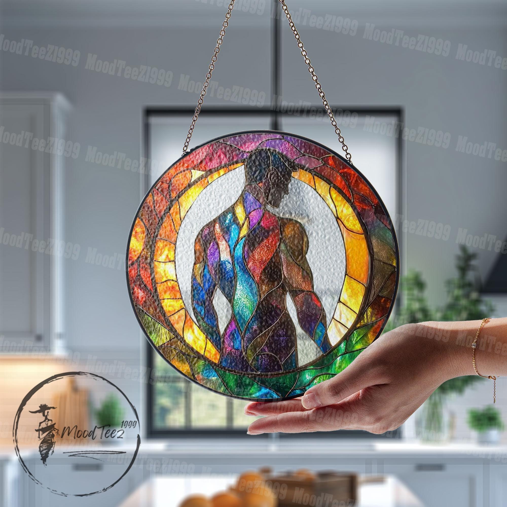 Abstract Stained Glass Suncatcher: Rainbow Male Figure, LGBTQ Decor - Etsy