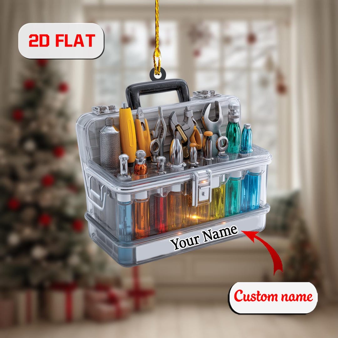Personalized Toolbox Ornament: 2D Acrylic DIY Handyman Gift - Etsy