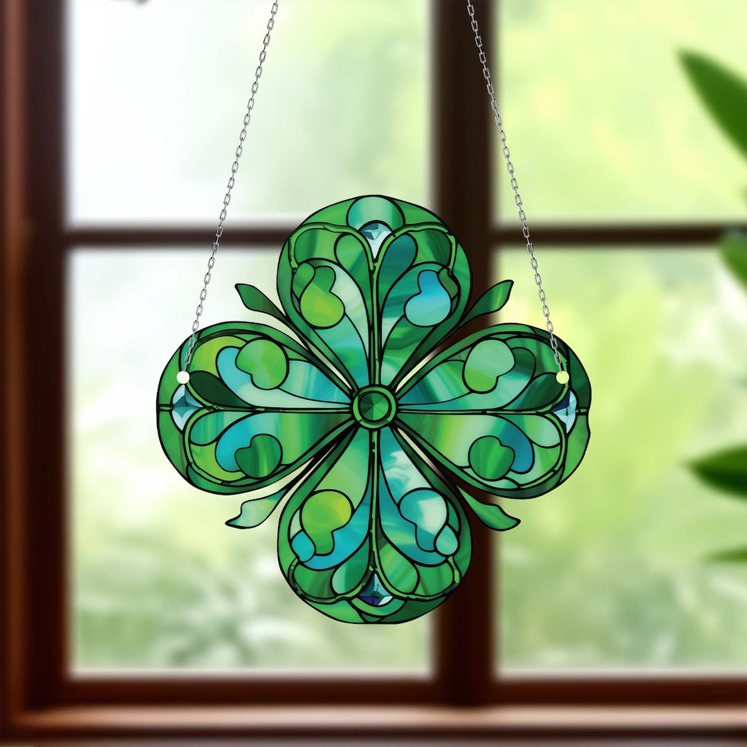 Four Leaf Clover Acrylic Window Hangings, St. Patrick’s Day Gift ...