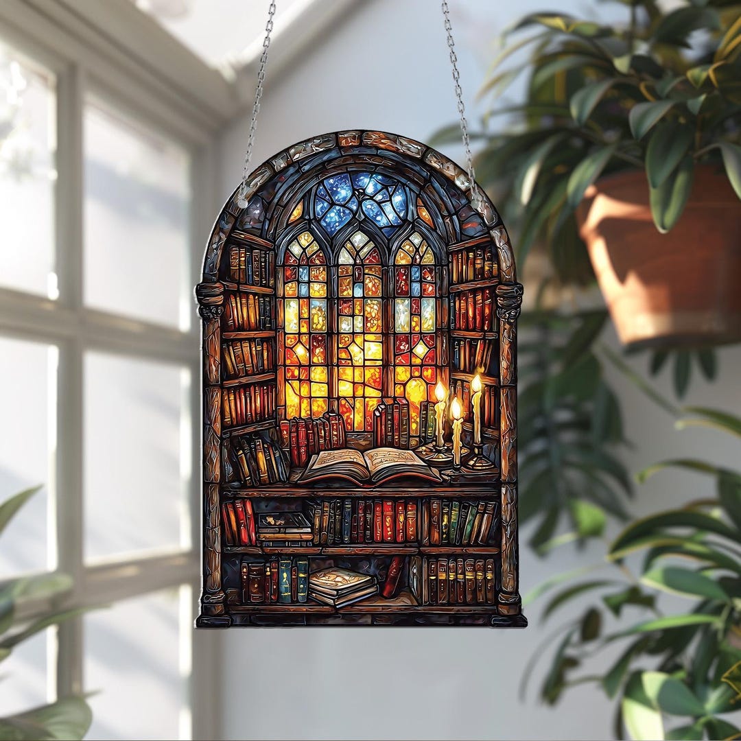 Library Bookshelf ACRYLIC, Book Lover Gift Bookish Librarian Gift, Wall ...