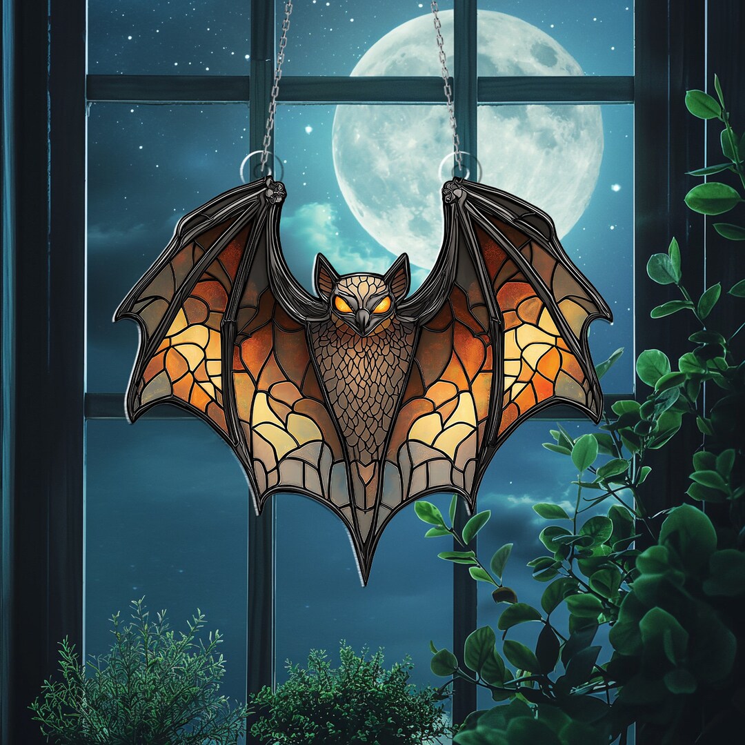 Bat Acrylic Window Hangings, Halloween Hanging Decor, Garden Decor, Bat ...
