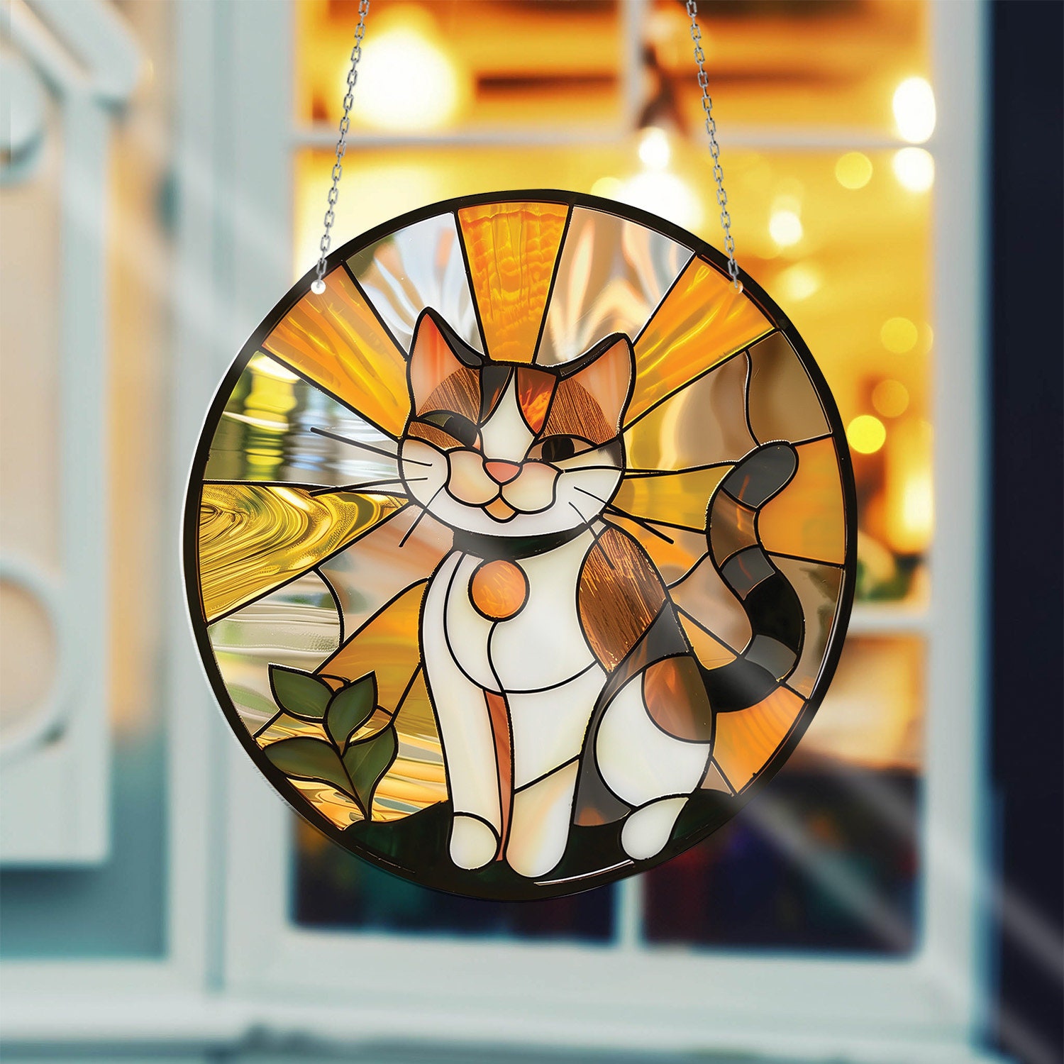 Cat Acrylic Window Hanging , Cat Acrylic Inspired Art, Cat Window ...