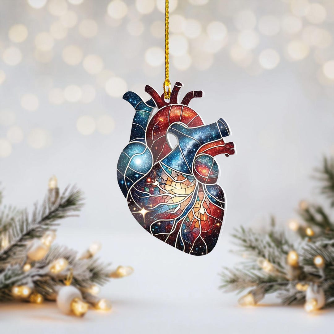 Anatomical Heart Christmas Ornament: Galaxy Design, Medical Gift - Etsy