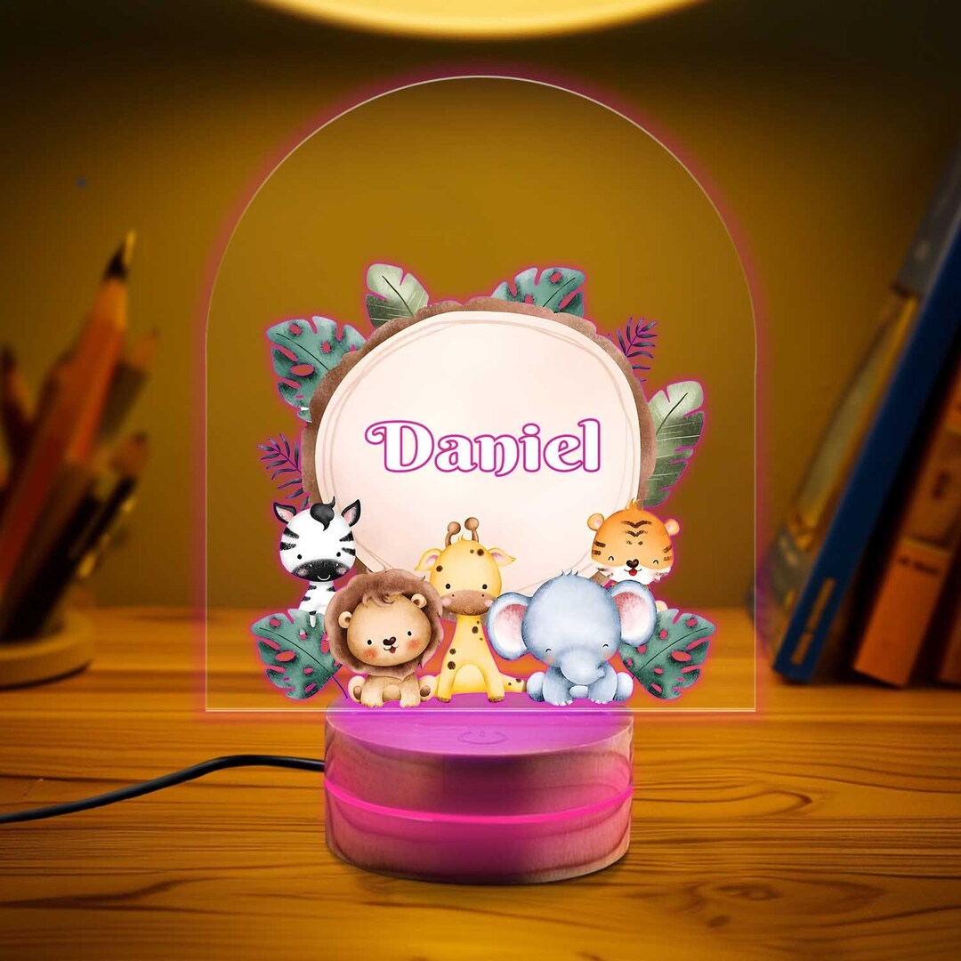 Personalized Animal Night Light, Custom Animal Lamp, Baby Gift Birth ...