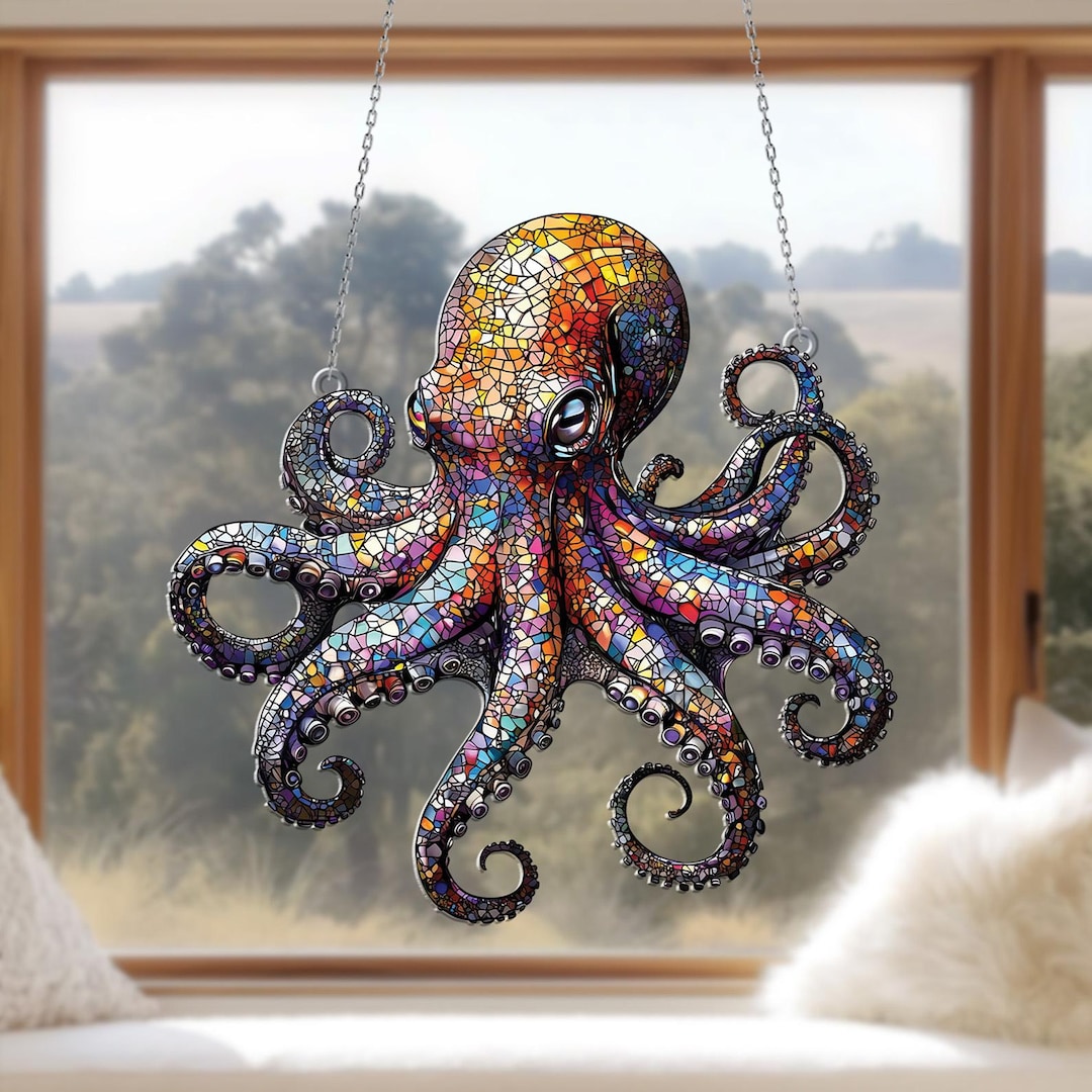 Octopus ACRYLIC Window Hanging, Sea Octopus Gift, Mother's Day Gift ...