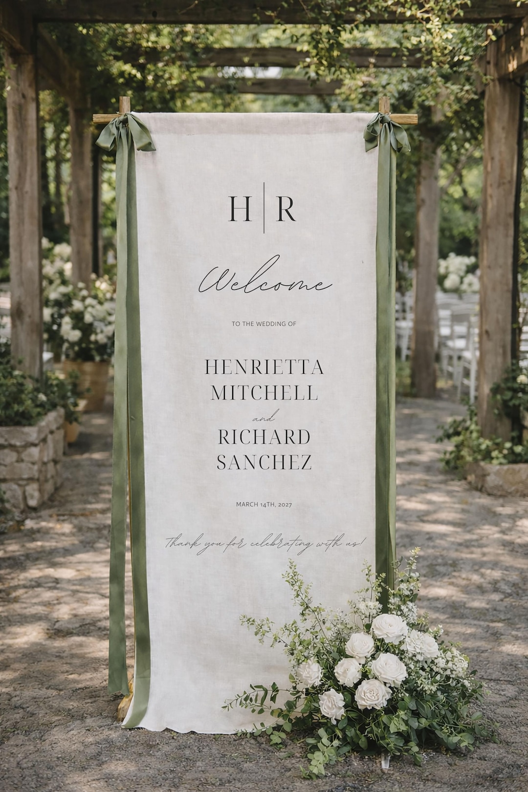 Custom Fabric Wedding Welcome Sign: Modern Polyester Ceremony Decor - Etsy