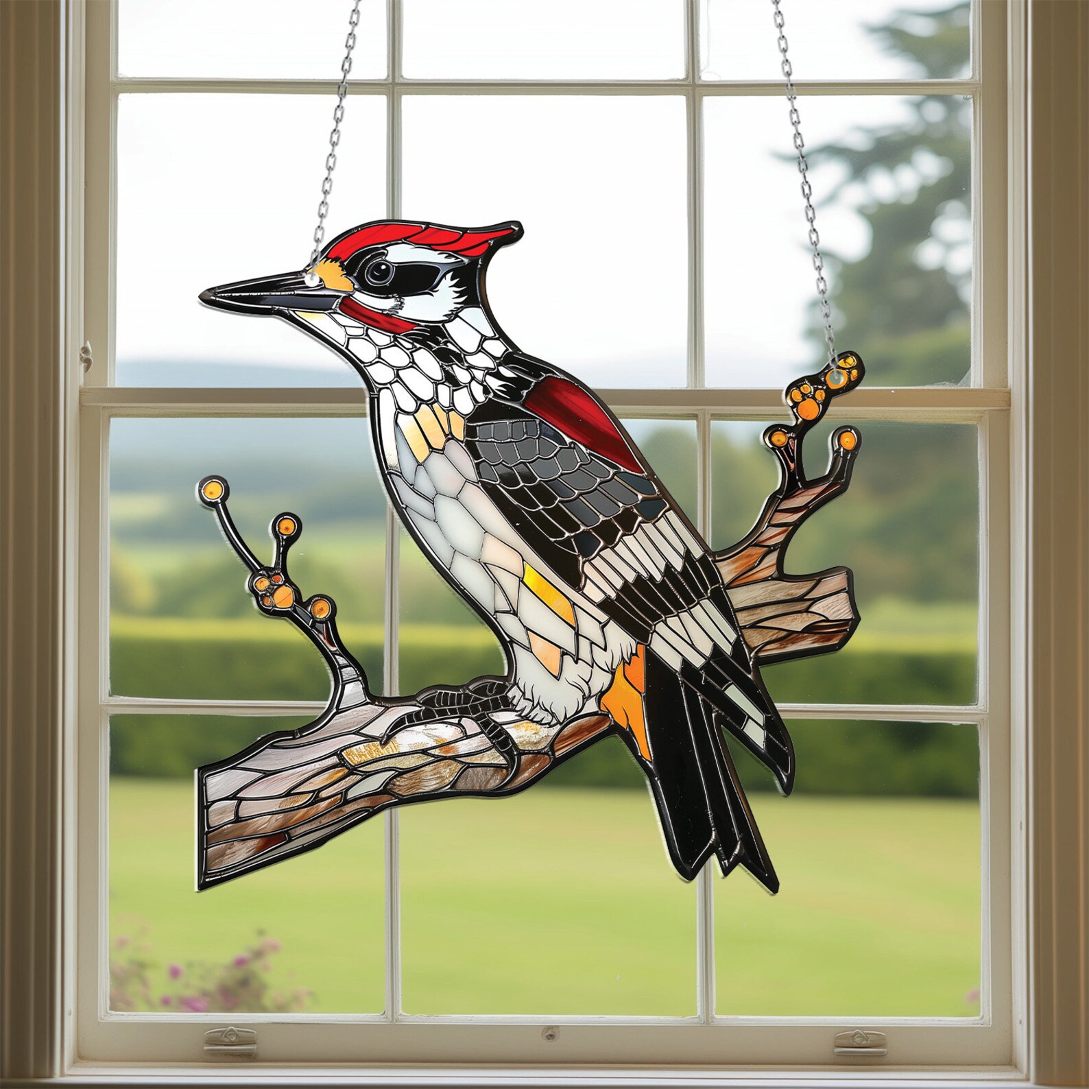 Pileated Woodpecker Bird 2d,woodpecker Acrylic Window Hanging ...
