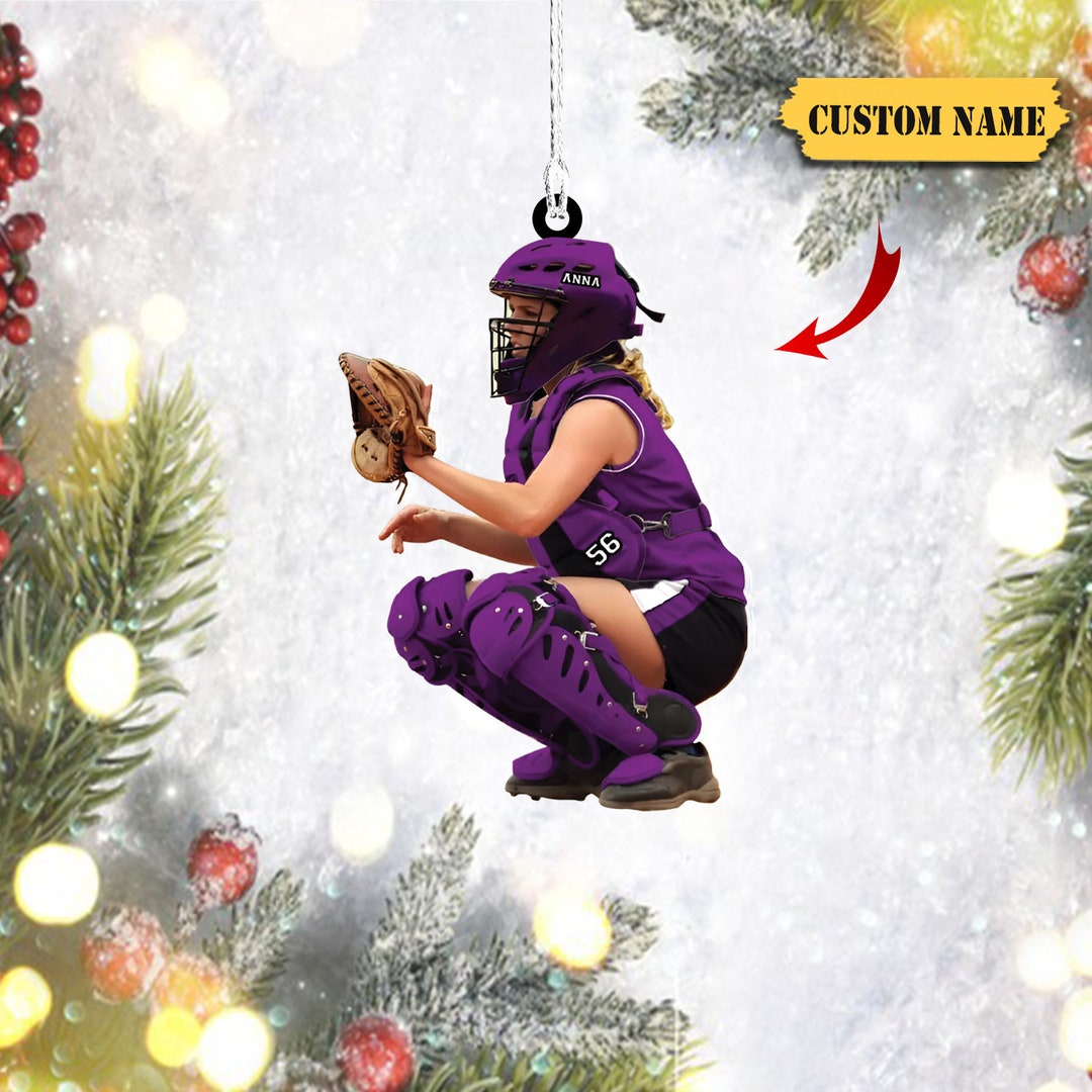 Personalized Baseball Player Christmas Ornament, Baseball Lover Xmas ...