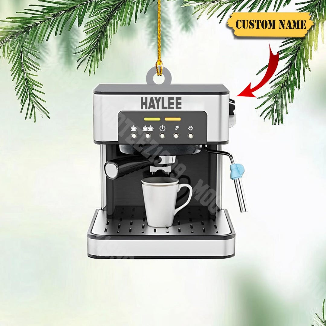 Personalized Coffee Machine Christmas Ornament, Coffee Machine Ornament ...