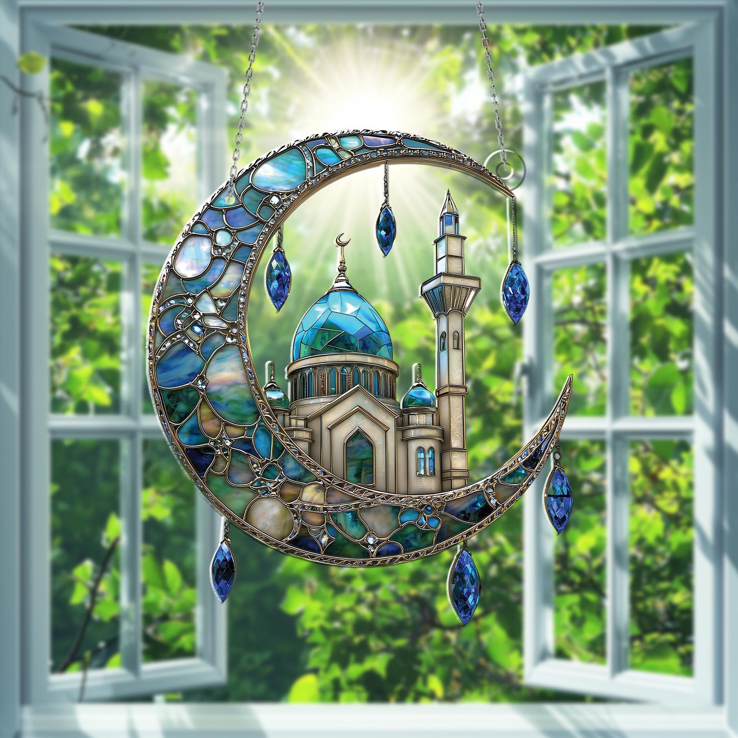 Ramadan Mubarak Crescent Moon Window Hanging: Islamic Home Decor - Etsy