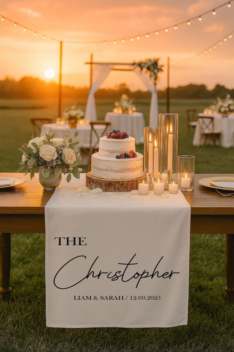 Personalized Wedding Table Runner, Custom Linen Anniversary Decor - Etsy