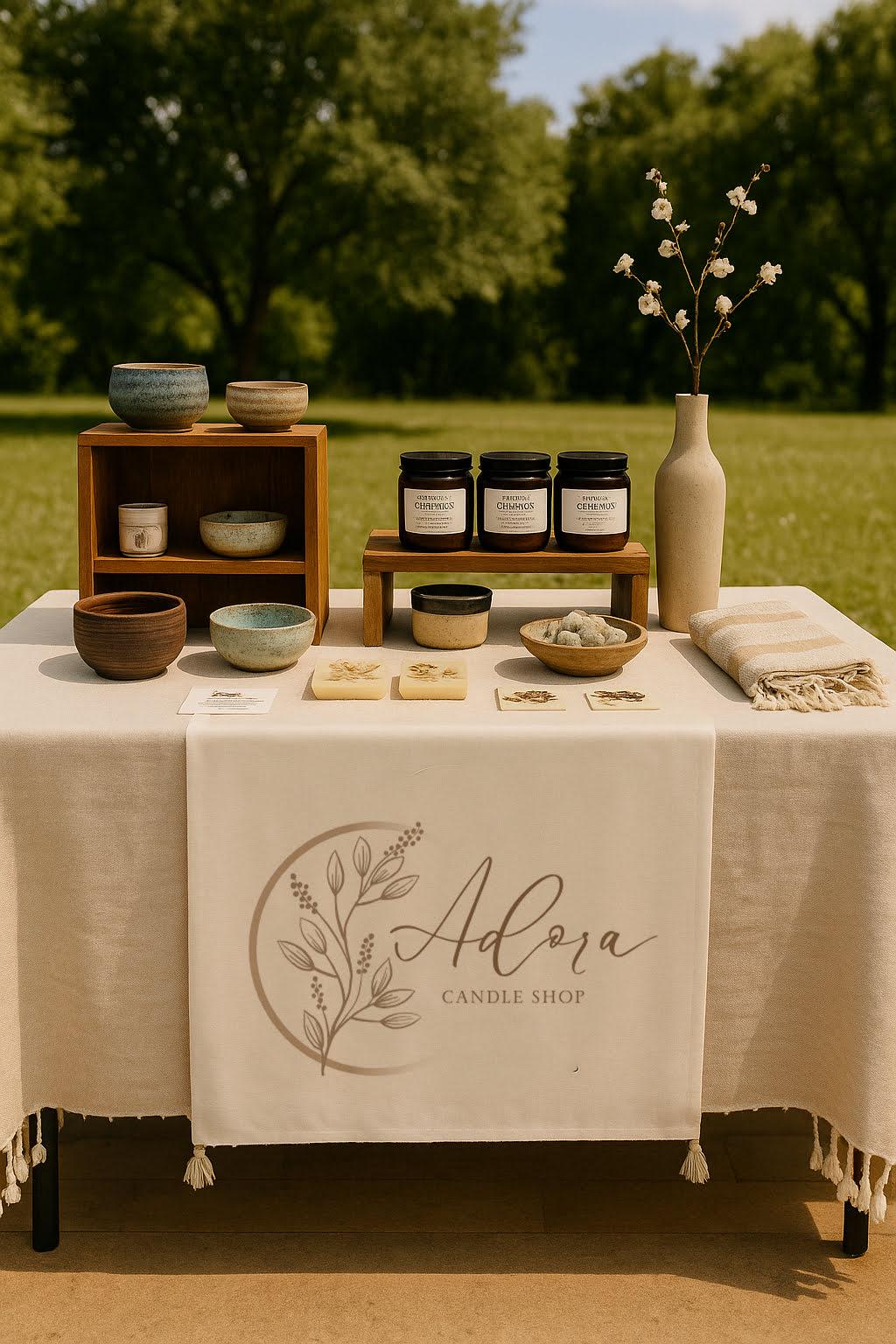 Custom Logo Linen Table Runner, Business Branding Decor - Etsy