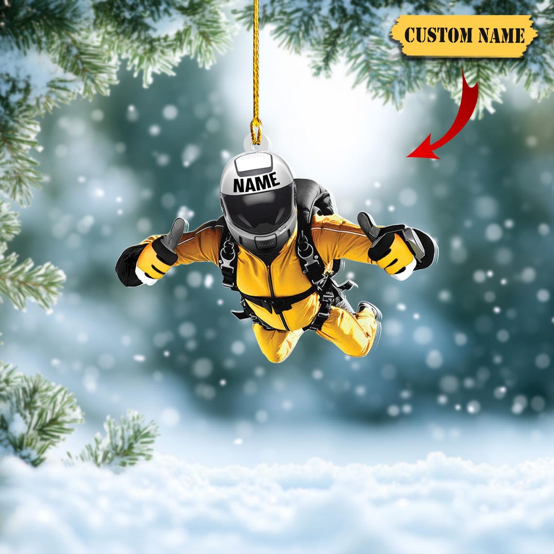 Personalized Skydiving Ornament: Custom Name Xmas Tree Decor - Etsy