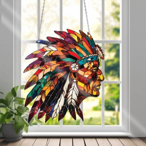 Red Indian Acrylic Window Hanging, Red Indian Window Hanging, Red ...