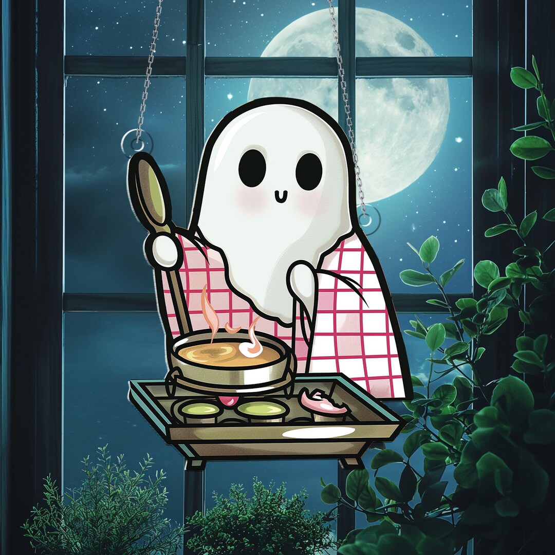 Cooking Ghost Window Hanging Cute Halloween Decor for Your Kitchen ...