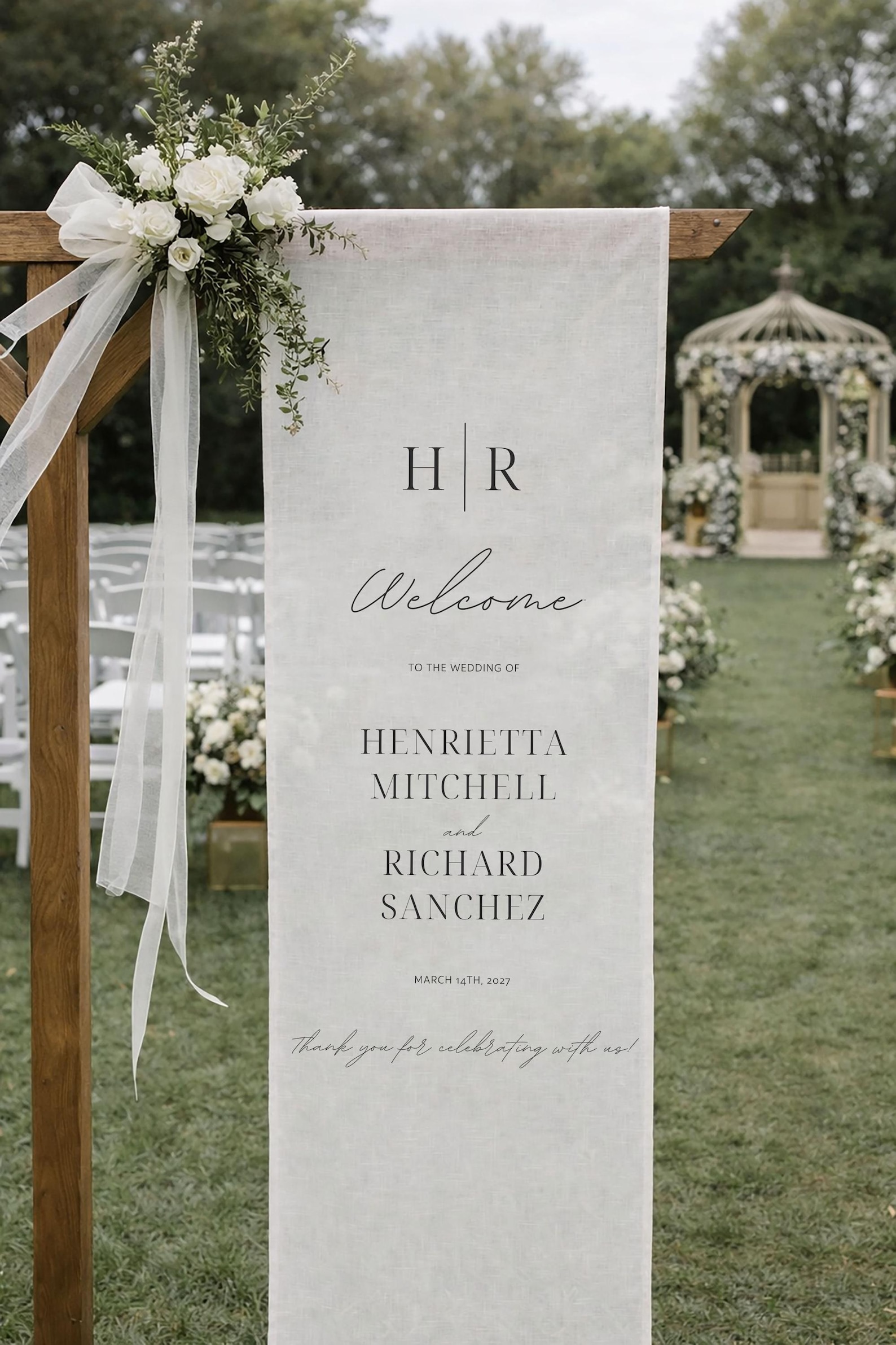 Custom Fabric Wedding Welcome Sign: Modern Polyester Ceremony Decor - Etsy